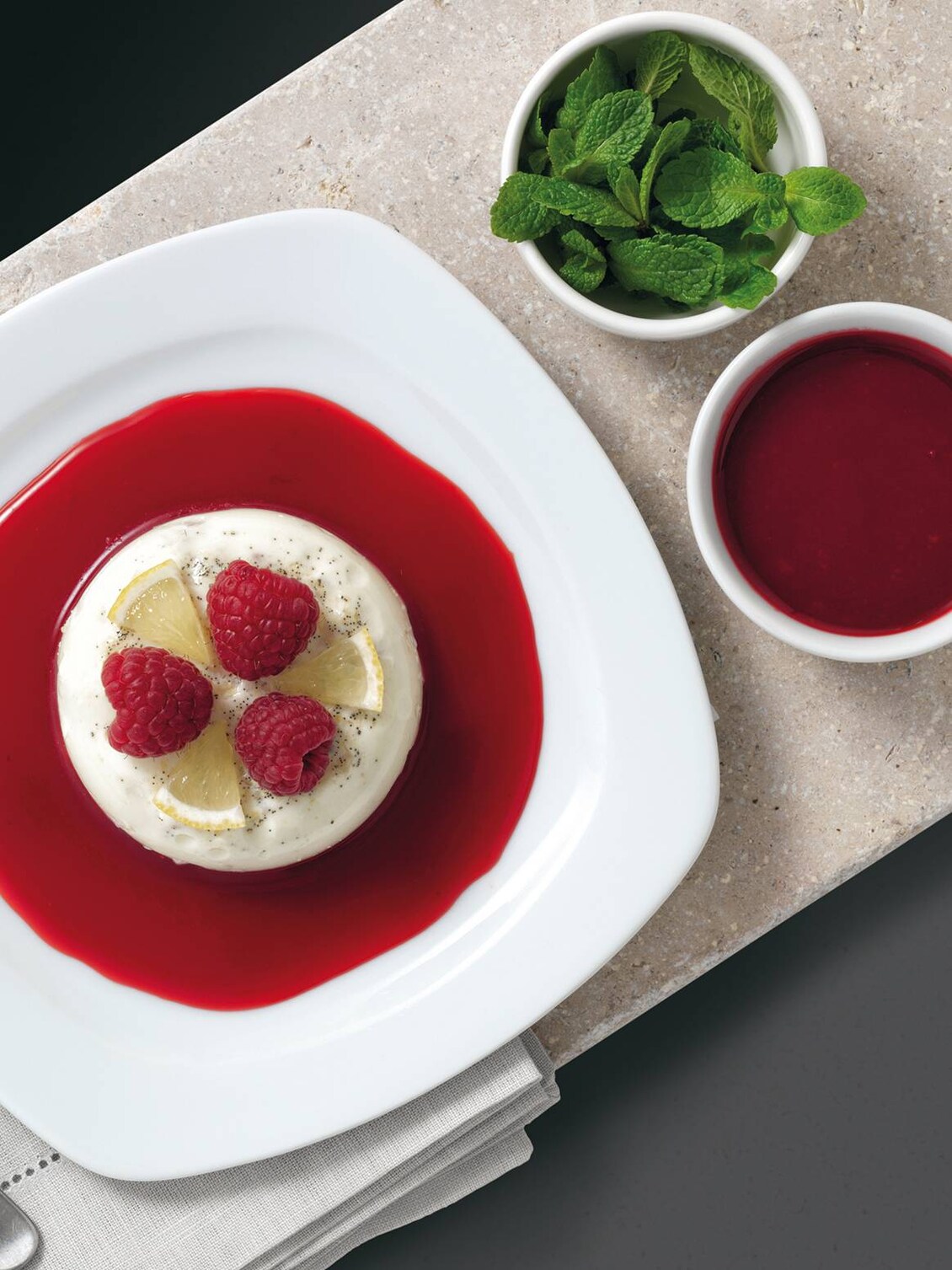 Lime Mousse with Raspberry Coulis | AEG